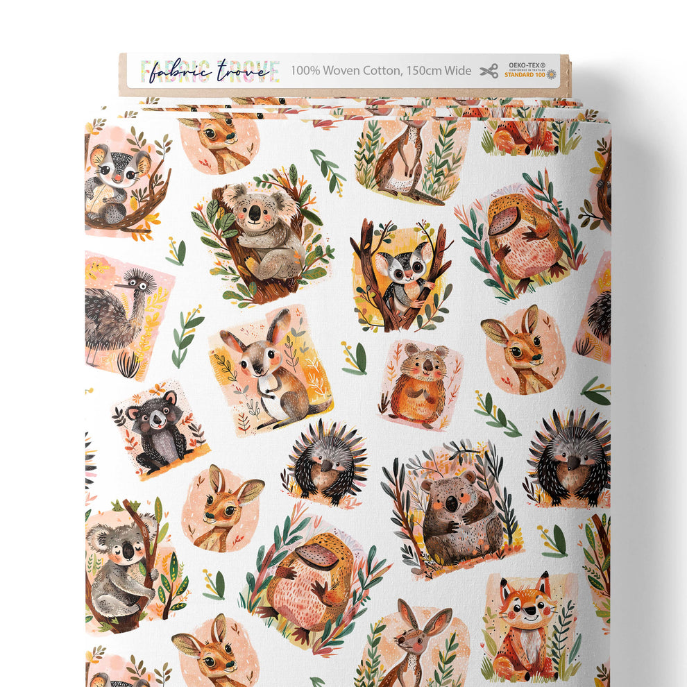 Buy Aussie Toss White Cotton Fabric | Fabric Trove