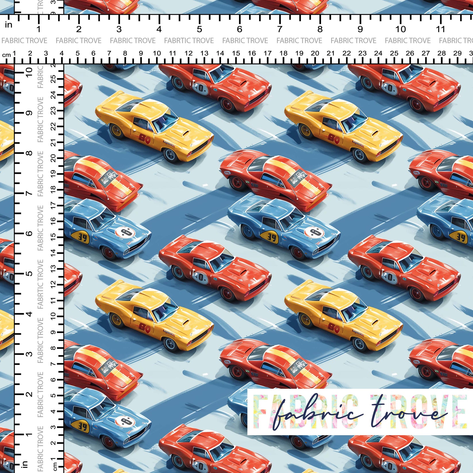 Round Robin Racers Cotton Fabric 150cm | OEKO-TEX | Fabric Trove